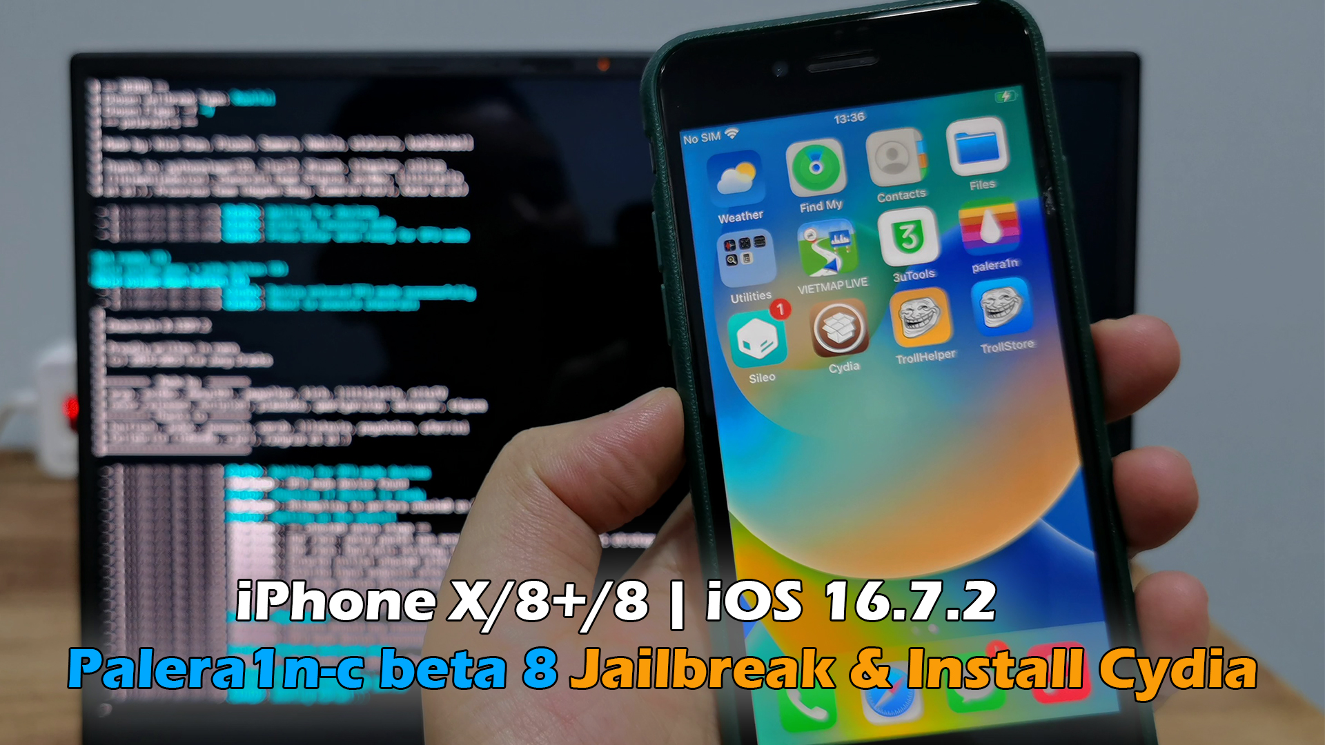 Hướng Dẫn Jailbreak & Cài Cydia Bằng Palera1n-c beta 8 JiPhone X/8+8/ | iOS 16.7.2