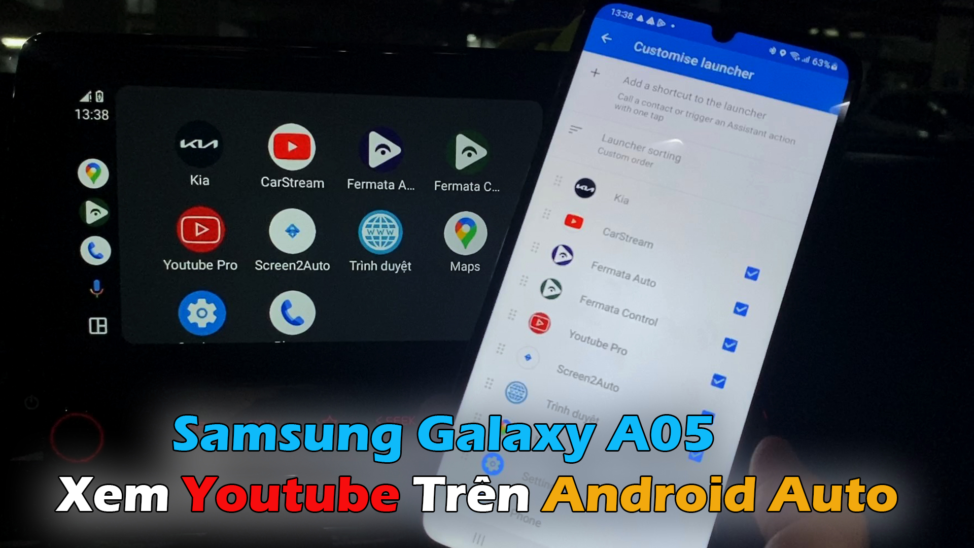 Samsung Galaxy A05 Xem Youtube Trên Android Auto