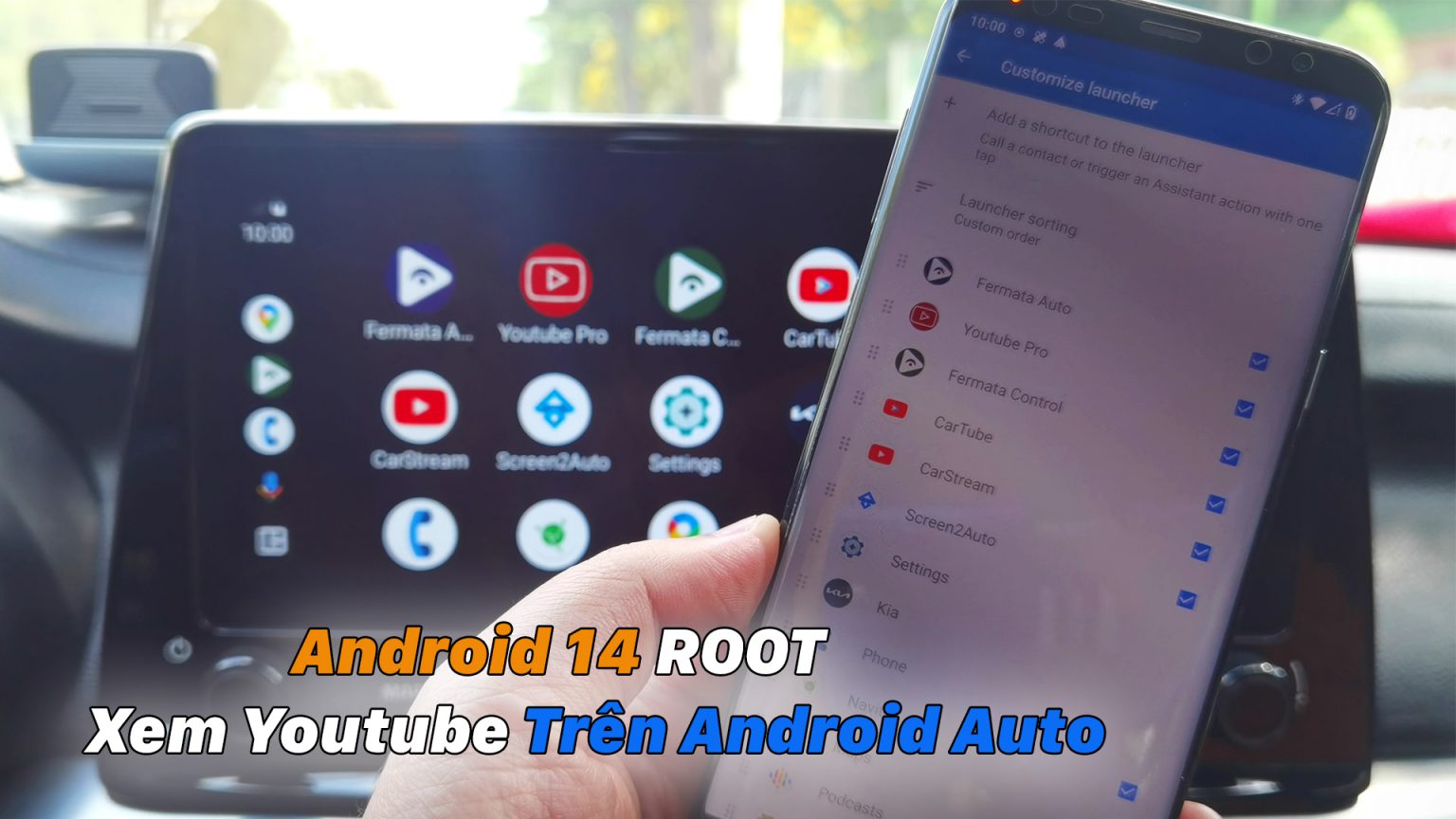 Android 14 ROOT - Xem Youtube Trên Android Auto
