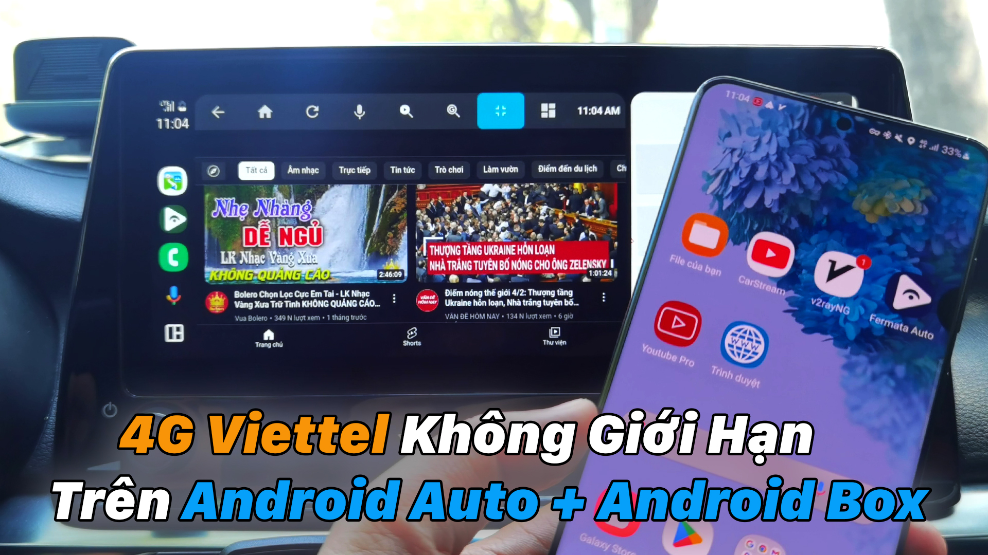 Dùng 4G Viettel Không Giới Hạn Trên Android Auto + Android Box (VPN + Gói Nền)