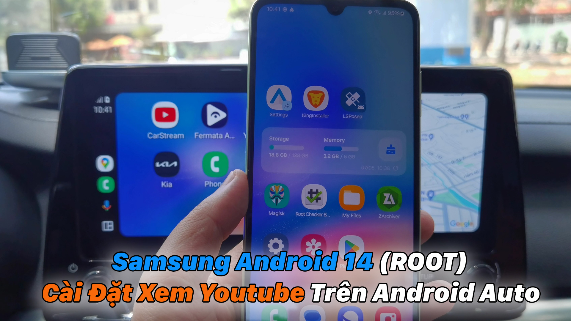 Samsung Android 14 ROOT - Hướng Dẫn Cài Xem Youtube Trên Android Auto