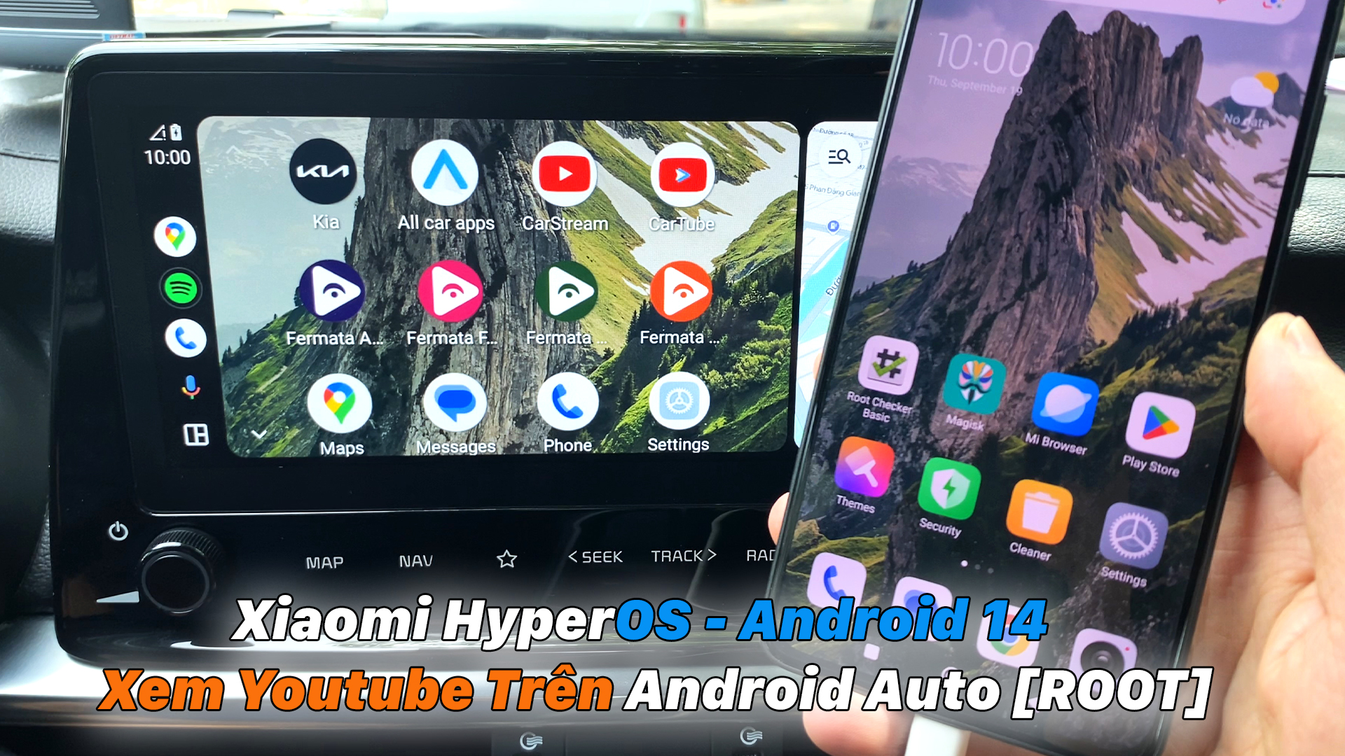 ROOT - Xiaomi HyperOS | Android 14 Cài Đặt Xem Youtube Trên Android Auto