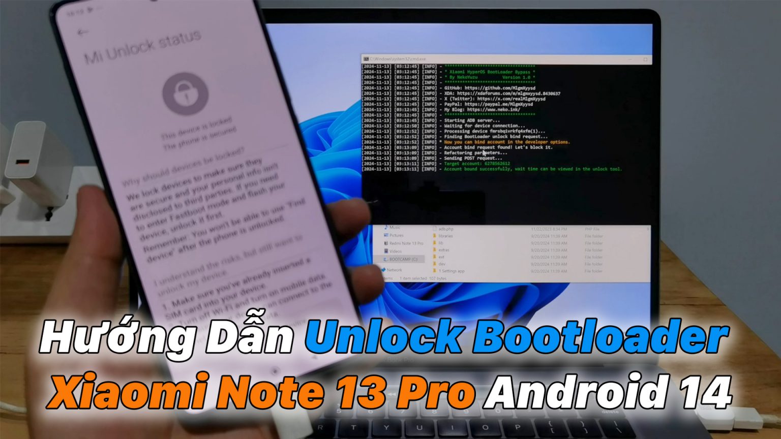 Hướng Dẫn Unlock Bootloader XIAOMI NOTE 13 Pro HyperOS - Android 14