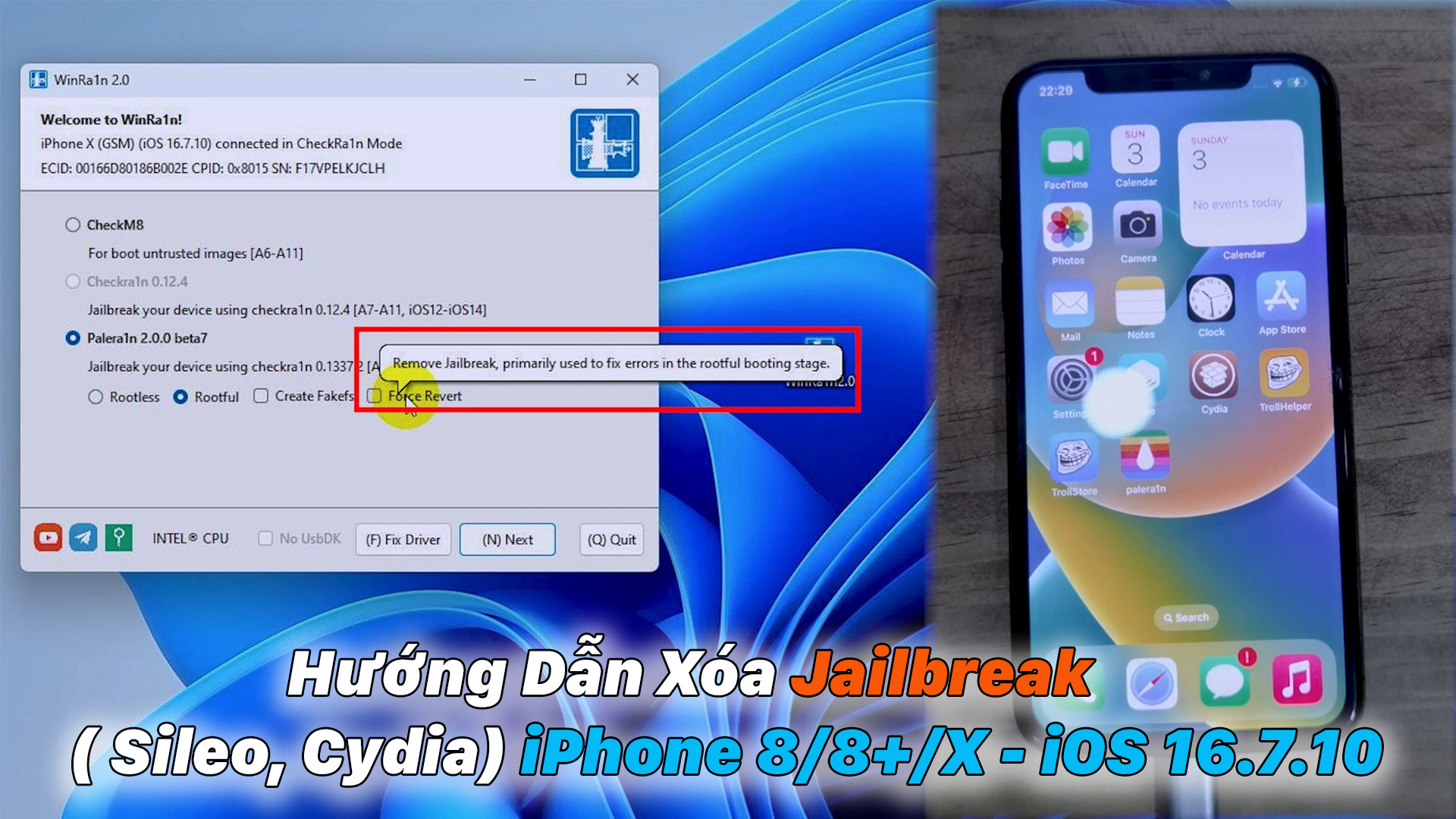 Hướng Dẫn Xóa Jailbreak Sileo Cydia Iphone 8 8 X Ios 16 7 10