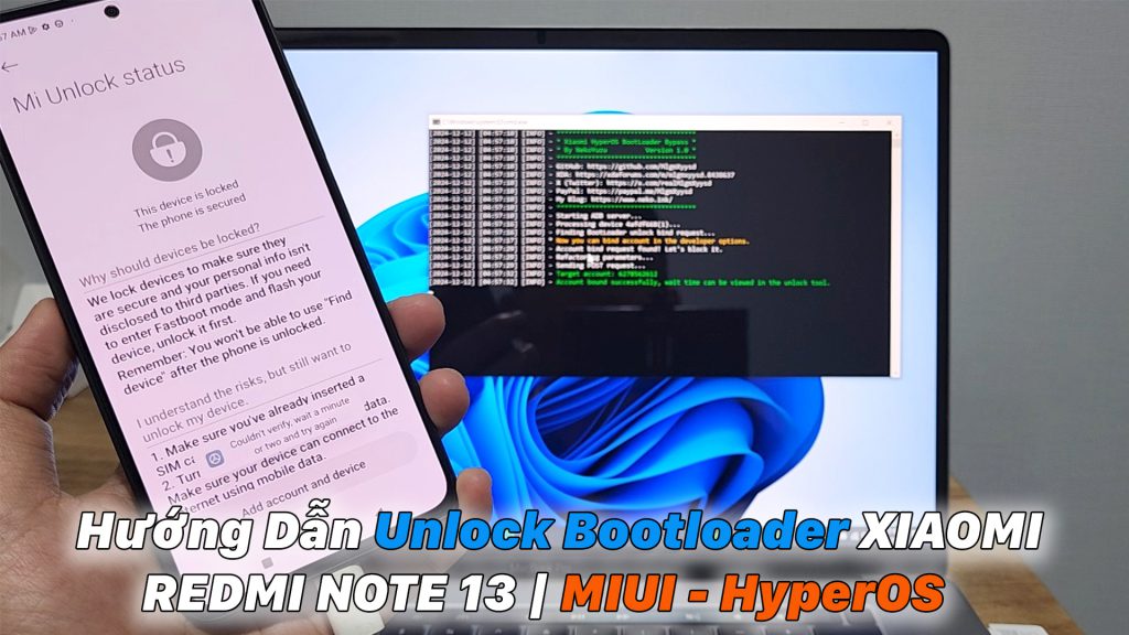 Hướng Dẫn Unlock Bootloader XIAOMI REDMI NOTE 13 (MIUI 14 - HyperOS)