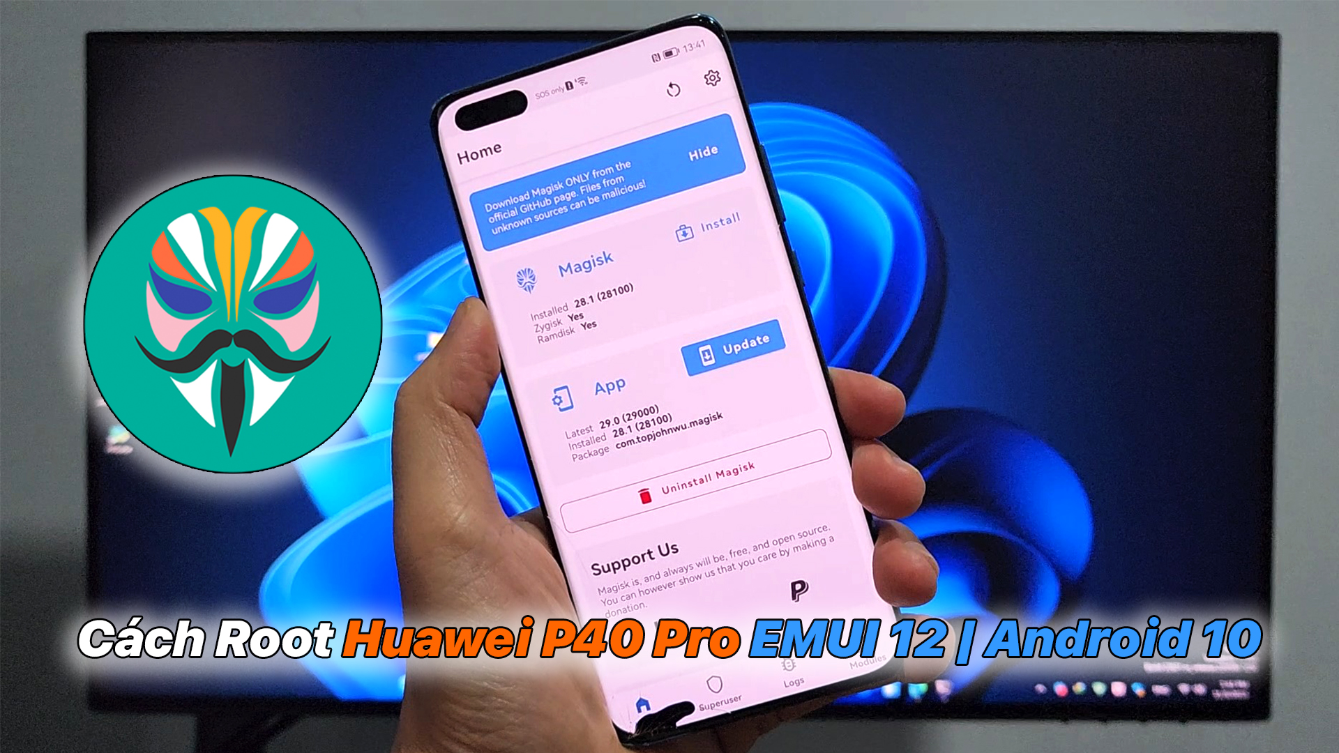 Cách Root Huawei P40 Pro EMUI 12 | Android 10 (Yêu Cầu Unlock Bootloader )